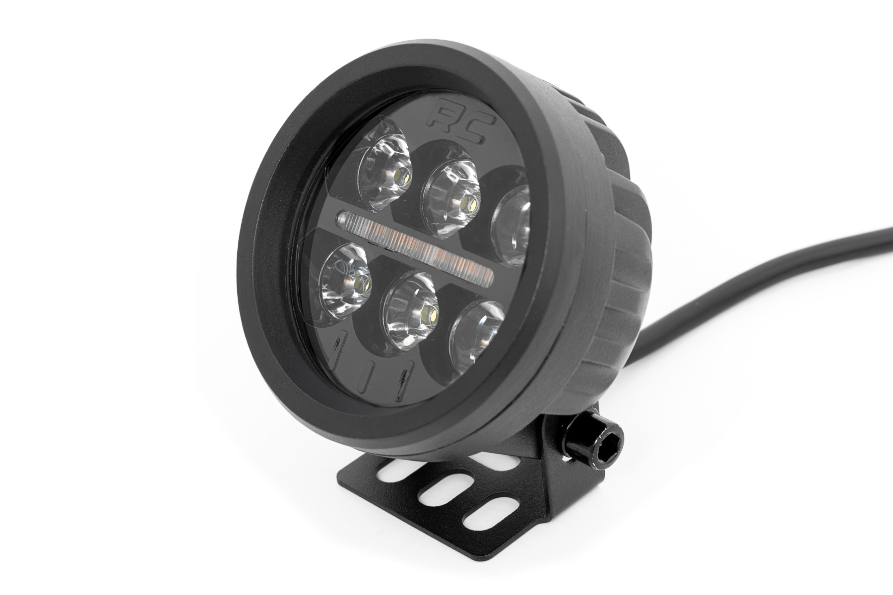 Black Series Round LED Light Pair 3.5 Inch Amber DRL Rough Country ...