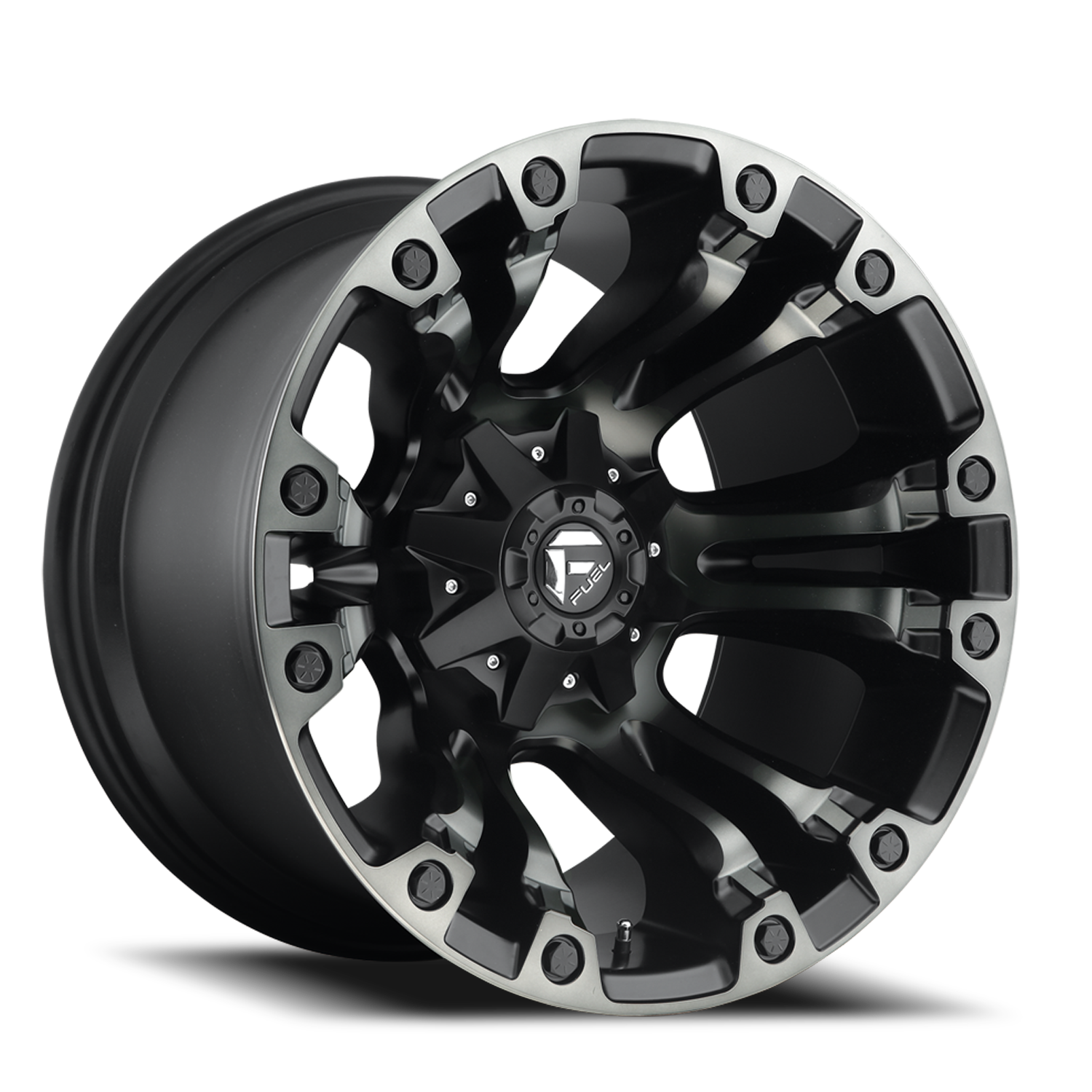 Aluminum Wheels 20X10 Vapor D851 Matte Black Gray Tint Fuel Off Road ...