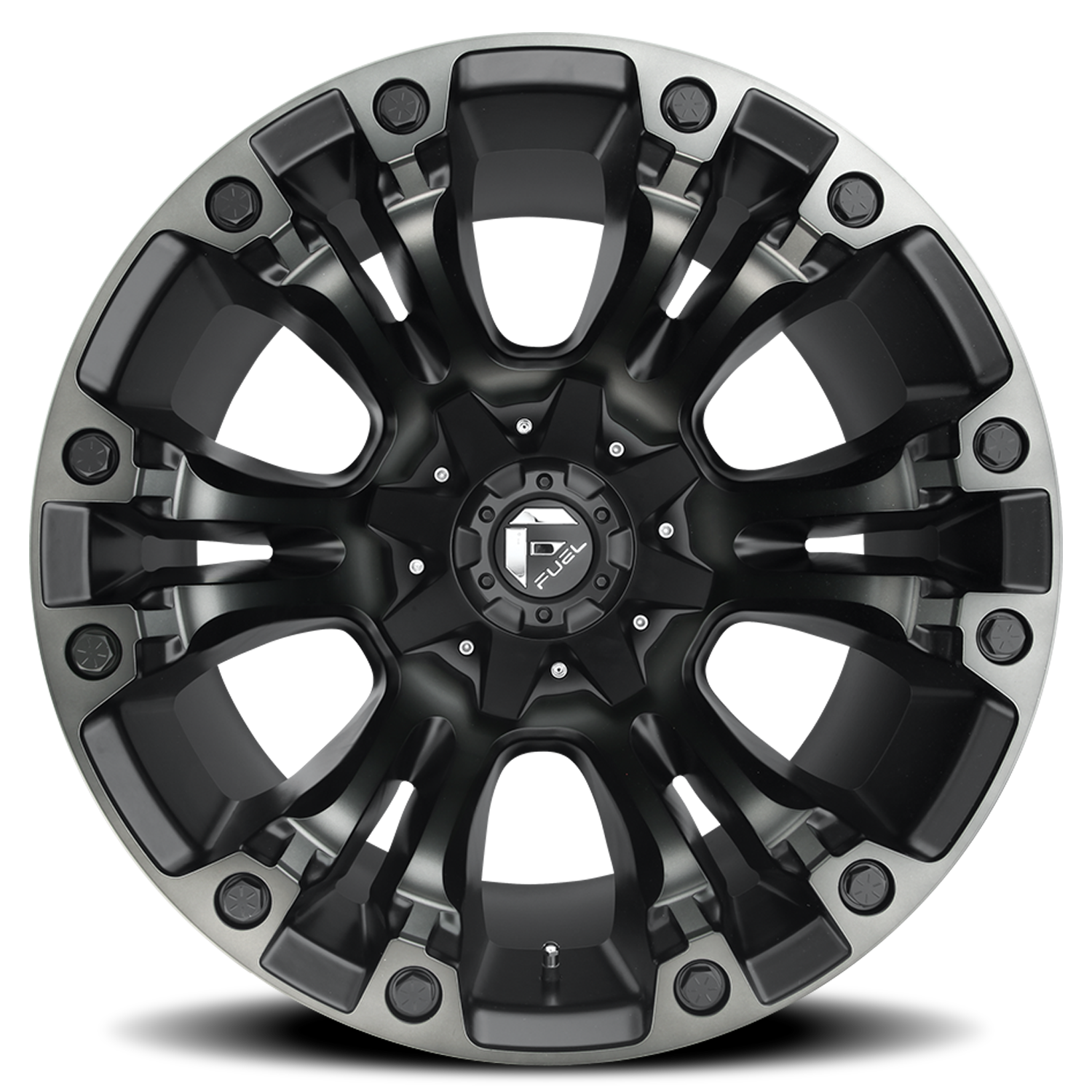 Aluminum Wheels 20X10 Vapor D851 Matte Black Gray Tint Fuel Off Road ...