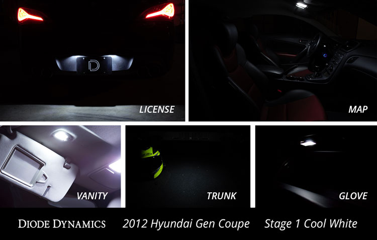 Hyundai Genesis Interior Light Kit 10-16 Hyundai Genesis Coupe Stage 1 ...