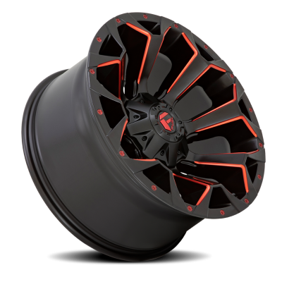 Aluminum Wheels 18X9 Assault D787 Matte Black Milled Red Tint Fuel Off ...