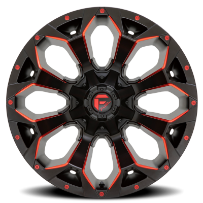 Aluminum Wheels 18X9 Assault D787 Matte Black Milled Red Tint Fuel Off ...